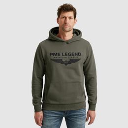 PME-Legend PME LEGEND Herren Kapuzensweatshirt "Hooded soft terry with logo", grau, Gr. M, bestickt, Sweatware, Obermaterial: 80% Baumwolle, 20% Polyester,