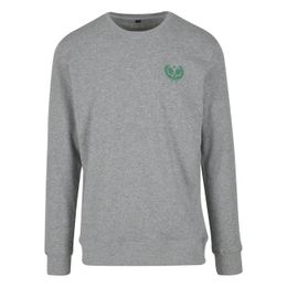 MisterTee Herren Rundhalspullover "MisterTee Courtside Sports EMB Light Crew Sweatshirt"erdgrau, Gr. XS, mehrfarbig, 100% Baumwolle, Pullover