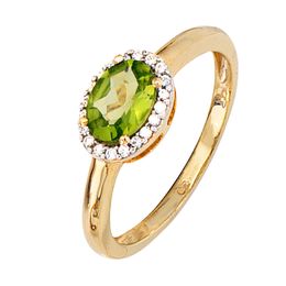 Jobo Damen Diamantring, 60, P1 = bei 10-facher Vergr&ouml;&szlig;erung erkennbare Einschl&uuml;sse, Diamanten Gelbgold 585, gelb, Diamanten, Gelbgold 585,