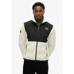 Superdry Herren Parka "POLAR FLEECE HYBRID TREKKER", schwarz-wei&szlig;, Gr. XL, Web, Obermaterial: 100% Polyester, Jacken, in toller Fleece Qualit&auml;t
