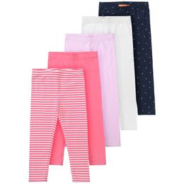 STACCATO M&auml;dchen Leggings, pink, Gr. 80, ; Oberstoff: 95% Baumwolle, 5% Elasthan;, Hosen, 5-er Set
