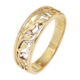 Jobo Damen Solit&auml;rring, 56, SI = kleine Einschl&uuml;sse, Diamanten Gelbgold 585 Wei&szlig;gold 585, gelb, Diamanten, Gelbgold 585, Wei&szlig;gold 585, Fingerringe,
