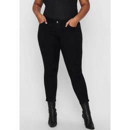 Only CARMAKOMA Damen Skinny-fit-Jeans "CARKARLA REG SK ANKLE ZIP JNS", schwarz, Gr. 46, unifarben, Denim/Jeans, Obermaterial: 53% Viskose, 29%