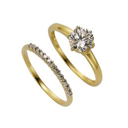 Celesta Damen Fingerring "375/- Gelbgold Zirkonia", 060 (19,1), Gold, gelb, Gold, Fingerringe
