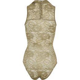 Urban Classics Damen Body "Urban Classics Damen Ladies Laces Body"khaki, Gr. L, 91% Polyamid, 9% Elasthan, Bodys