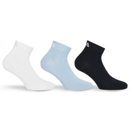 Fila Damen Kurzsocken "UNISEX INVISIBLE PLAIN SOCKS", Gr. 43, blau, Baumwolle, Elasthan, Polyester, Socken, mit Logostickerei