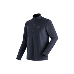 Maier Sports Herren Fleecepullover "Dennis", blau, Gr. 58, 100% Polyester, Sweatshirts, Herren Fleece, funktioneller Midlayer, Half-Zip, Regular Fit
