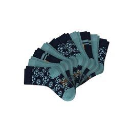 Schiesser M&auml;dchen Kurzsocken "Socken Legwear Kids 10P 10er Pack", Gr. 23, blau, Obermaterial: 75% Baumwolle CO. 24% Polyamid PA. 1% Elasthan EL.,