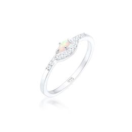 Elli Damen Verlobungsring "Elli Ring Vintage Design Zirkonia Marquise Opal 925er Silber", 52mm, Silber 925 (Sterlingsilber), 1,3mm, silber, Silber