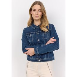 soyaconcept Damen Jeansblazer "SC-KIMBERLY 3", blau, Gr. S, unifarben, Denim/Jeans, Obermaterial: 81% Baumwolle, 17% Polyester, 2% Elasthan, Blazer,