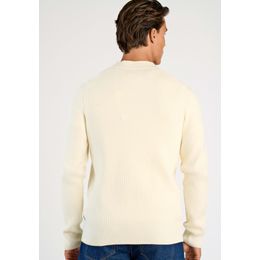 LINDBERGH Herren Strickjackepearl wei&szlig;, Gr. XXL, unifarben, Strick, Obermaterial: 80% Baumwolle, 20% Polyester, Strickjacken, mit V-Ausschnitt