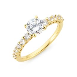 Firetti Damen Fingerring "Schmuck Geschenk Silber 925 Silberring Verlobungsring", 59, Silber 925 (Sterlingsilber), 2,5mm, gold, Silber 925