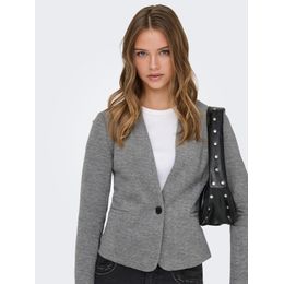 Only Damen Kurzblazer "ONLSELKIE L/S MEL FIT BLAZER TLR"light grau melange, Gr. 38, meliert, Jersey, Obermaterial: 66% Polyester, 34% Baumwolle,