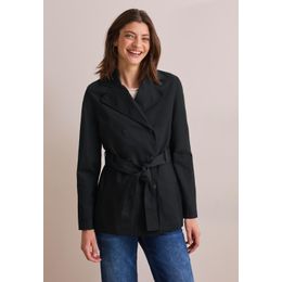 Cecil Damen Trenchcoat, schwarz, Gr. XXL, unifarben, Web, Obermaterial: 100% Baumwolle; Futter: 100% Polyester, M&auml;ntel, mit Bindeg&uuml;rtel
