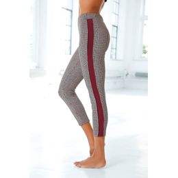 Damen 7/8-Leggings, BENCH. LOUNGEWEAR, Gr. 36, rot, Obermaterial: 67% Polyester, 31% Viskose, 2% Elasthan, Glencheckmuster, kariert, Hosen, mit