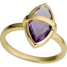 Firetti Damen Fingerring "Schmuck Geschenk Gold 333 Damenring Goldring Edelstein Solit&auml;r", 19, Gelbgold 333, 1,95mm, bunt, Gelbgold 333, Fingerringe,