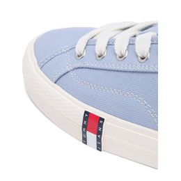 Tommy Jeans Damen Plateausneaker "ARCHIVE Y2K", Gr. 39, blau, Textil, unifarben, Schuhe, Freizeitschuh, Halbschuh, Schn&uuml;rer im Retro-Look mit Label