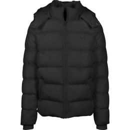 Allwetterjacke Urban Classics "Urban Classics Herren Hooded Puffer Jacket", Herren, Gr. L, schwarz, 100% Polyester, unifarben, normal, ohne Ausschnitt, Jacken