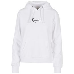 Karl Kani Damen Hoodie "Karl Kani Damen KKWQ32004WHT SMALL SIGNATURE HOODY WHT"wei&szlig;, Gr. XXS, unifarben, 80% Baumwolle, 20% Polyester, Sweatshirts