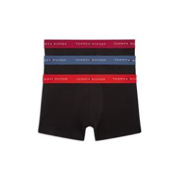 Trunk, Herren, Gr. L (52), 3 Stk., schwarz (fre rd, ae sea, ras ju), Webqualit&auml;t, Obermaterial: 95% Baumwolle, 5% Elasthan, Tommy Hilfiger Underwear, unifarben, k&ouml;rpernah, Unterhosen, K&ouml;rpernahe Passform mit elastischem Bund