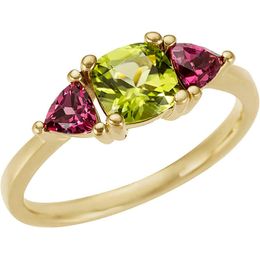 Firetti Damen Fingerring "Schmuck Geschenk Gold 333 Damenring Goldring Edelstein", 17, Gelbgold 333, 2mm, bunt, Gelbgold 333, Fingerringe, mit