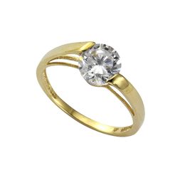 Diamonds by Ellen K. Damen Fingerring "Gold 333 mit Zirkonia wei&szlig; 8mm", 018 (57,0), Gold, gelb, FASCINATION BY ELLEN K., Gold, Fingerringe