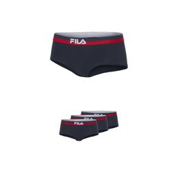 Fila Damen Slip, Gr. L, blau, Obermaterial: 95% Baumwolle, 5% Elasthan, bedruckt, unifarben mit Farbeinsatz, Unterhosen, mit elastischem Logobund,