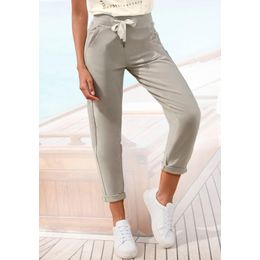 ELBSAND Damen Sweathose "Brinja", grau, Gr. S, unifarben, Sweatware, Obermaterial: 95% Baumwolle, 5% Elasthan, Hosen, mit Taschen und breiten