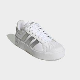 Damen Plateausneaker "STREETTALK BOLD", adidas Sportswear, Gr. 40cloud wei&szlig;, silber metallic, core schwarz, Synthetik, Schuhe, inspiriert vom Design