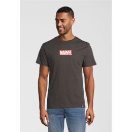 Recovered Herren T-Shirt "Marvel Classic Logo Black", grau, Gr. S, bedruckt, 100% Baumwolle, Shirts, im zeitlosen Design