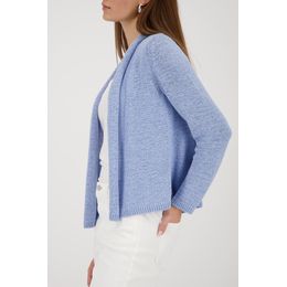 monari Damen Strickjacke "Jacke Strick&uuml;berwurf Basic", blau, Gr. 40, unifarben, Strick, Obermaterial: 57% Polyacryl, 43% Polyamid, Strickjacken,