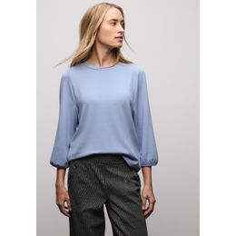 Street One Damen 3/4-Arm-Shirtfrosted blau, Gr. 46, unifarben, Jersey, Obermaterial: 63% Polyester, 34% Viskose, 3% Elasthan, Shirts, mit elastischem