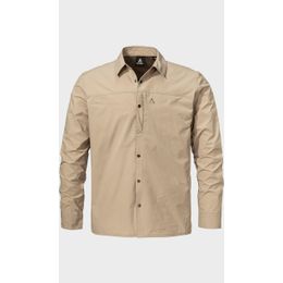 Sch&ouml;ffel Outdoorhemd SCH&Ouml;FFEL "Shirt Style Maghera MEN", Herren, Gr. 50, Normalgr&ouml;&szlig;en, beige (4705, beige), Oberstoff: 100% Polyester., V-Ausschnitt, Hemden