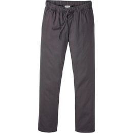 bonprix Damen Schlupfhose, grau, Gr. 58, unifarben, Web, Obermaterial: 55% Leinen, 45% Baumwolle, Hosen, aus Leinen und Baumwolle, mit