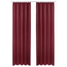 Vorhang OTTO HOME, B:130cm H:145cm, rot, Polyester, Polyester, Wohnzimmer, Gardinen, "SOLA", Breite:130 cm, 1 Schal, einfarbig, Verdunkelung