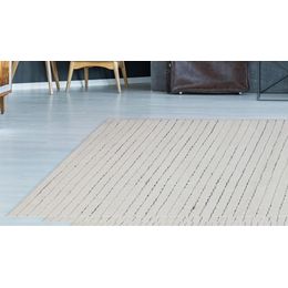 Teppich Calo-deluxe, B:120cm H:12mm L:170cm, grau, Viskose, Wolle, Wohnzimmer, Teppiche, "Scorpius 115", Hoch-Tief-Struktur, Wohnzimmer