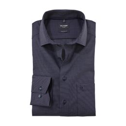 OLYMP Herren Businesshemd "Luxor modern fit", blau, Gr. 45, Web, Obermaterial: 100% Baumwolle, Hemden, ganz feine Struktur