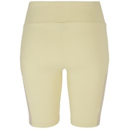 Urban Classics Damen Fahrradhose "Urban Classics Damen Ladies Color Block Cycle Shorts", beige, Gr. XL, 80% Polyimid, 20% Elasthan, Hosen