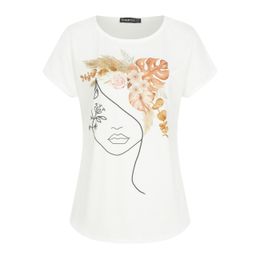 T-Shirt CLOUD 5IVE "CLOUD 5IVE", Damen, Gr. S, wei&szlig;, 95% Viskose, 5% Elasthan, bedruckt, normal, Rundhals, Shirts T-Shirt