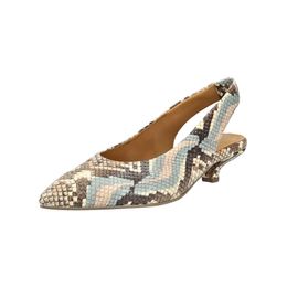 Gabor Damen Slingpumps "Gabor Pumps Leder", Gr. 38blau, beige, Leder, Schuhe