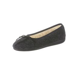 CLASSIC Damen Hausschuh, Gr. 37, schwarz, Textil, Schuhe