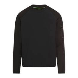 BOSS Green Herren Sweatshirt "CN Urban Tech", schwarz, Gr. XXXL, unifarben, Sweatware, Obermaterial: 39% Baumwolle, 39% Modal, 17% Polyester, 5%