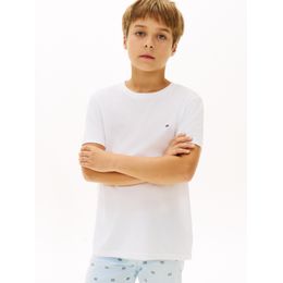 Jungen T-Shirt "2 PK SS TEE mit Stickerei und Rundhals im 2er-Pack", Tommy Hilfiger Underwear, Gr. 164schwarz, wei&szlig;, Jersey, Obermaterial: 100%