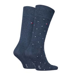 Tommy Hilfiger Jungen Socken "TH MEN SOCK 2P DOT", Gr. 39, blau, Baumwollmischung, Socken, mit klassischer Markenpr&auml;gung