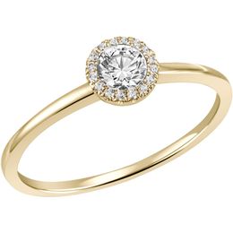 Firetti Damen Fingerring "Schmuck Geschenk Gold 585 Damenring Verlobungsring Ring", 52, Gelbgold 585, 1,2mm, gold, Gelbgold 585, Fingerringe, mit
