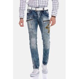 Cipo & Baxx CIPO & BAXX Herren 5-Pocket-Jeans "Jeans", blau, Gr. 32, unifarben, 98% Baumwolle, 2% Elasthan, Jeans, in Regular-Fit, CD-293