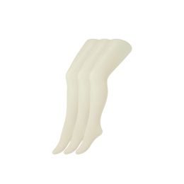 s.Oliver M&auml;dchen Strumpfhose "Strumpfhose 3er Pack", Gr. 122, wei&szlig;, 90% Polyamid, 10% Elasthan, Strumpfhosen