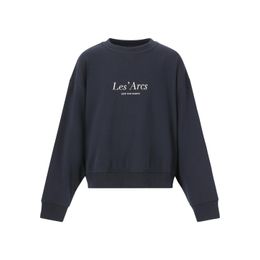 LES'ARCS Jungen Sweatshirt "Shreya", blau, Gr. 176, unifarben, 65% Polyester, 35% Baumwolle, Sweatshirts, im Crewneck-Look mit modernem Drop-Shoulder