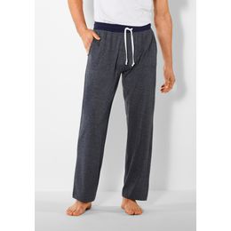 H.I.S. H.I.S Herren Schlafhose, Gr. 48, blau, Jersey, Obermaterial: 65% Baumwolle, 35% Polyester. Hosenbund: 100% Baumwolle, unifarben, Basic, Hosen, mit