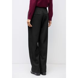 Street One Damen Stoffhose, schwarz, Gr. 44, unifarben, Stoff, 61% Viskose, 32% Polyamid, 7% Elasthan, Hosen, High Waist